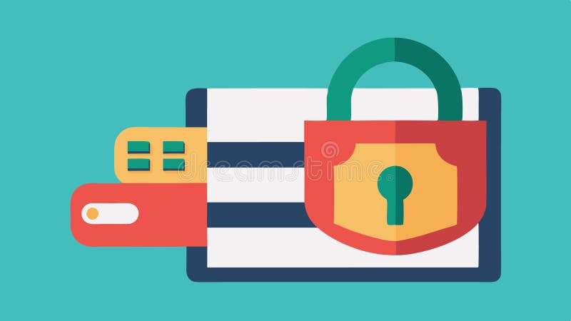 Wallet and Padlock with Password, Money Protection Stock Illustration ...