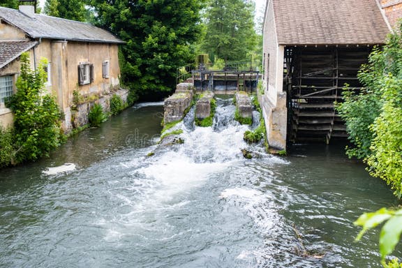 Lock and Water Wheel of an Old Mill Stock Image - Image of metal ...