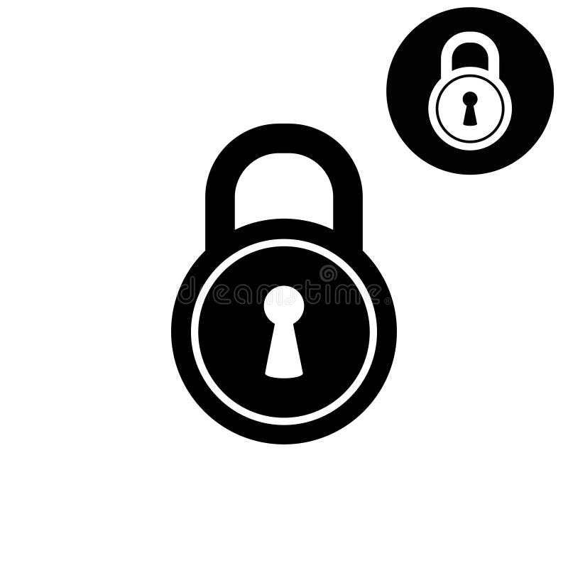 Lock - white vector icon stock vector. Illustration of vector - 138384132