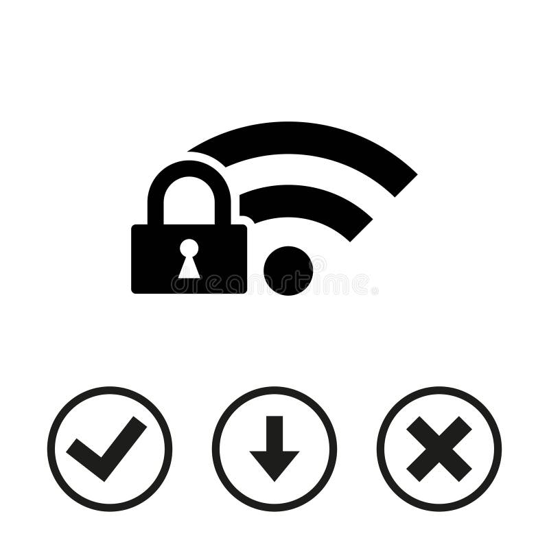 Lock Wifi Icon Stock Vector Illustration Flat Design Stock Vector ...