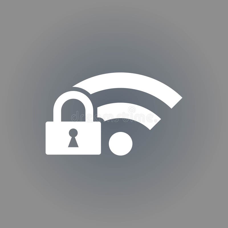 Lock Wifi Icon Stock Vector Illustration Flat Design Stock Vector ...