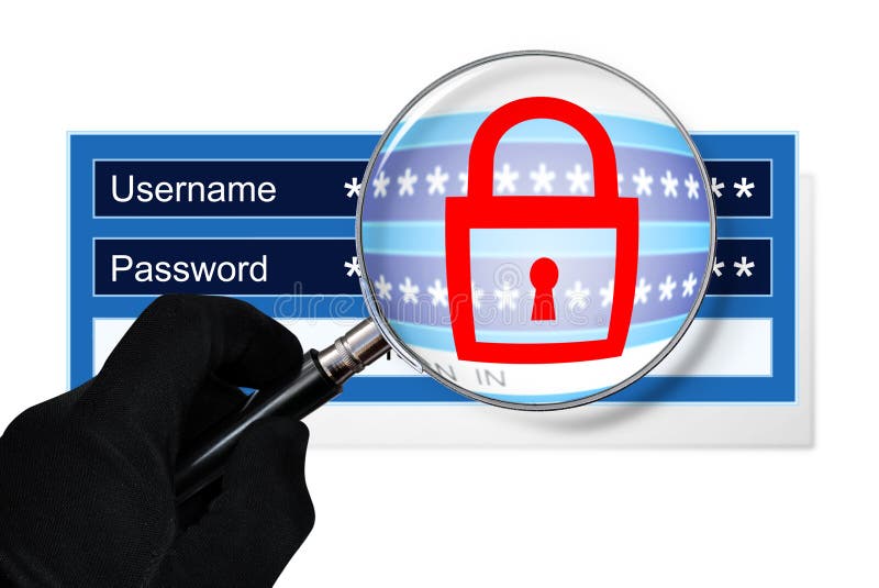 The Lock on the Window of the Password and User Stock Photo - Image of ...