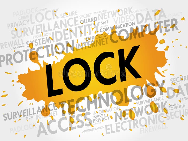 LOCK word cloud stock illustration. Illustration of collage - 200157607