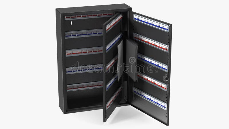 Lockable Metal Wall-Mounted Key Storage Cabinet Stock Image - Image of ...