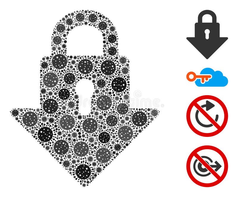 Lockdown Arrow Mosaic of CoronaVirus Items Stock Illustration ...