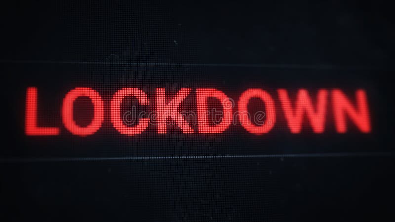 Lockdown Banner. Red Pixel Text Stock Photo - Image of design, lockdown ...