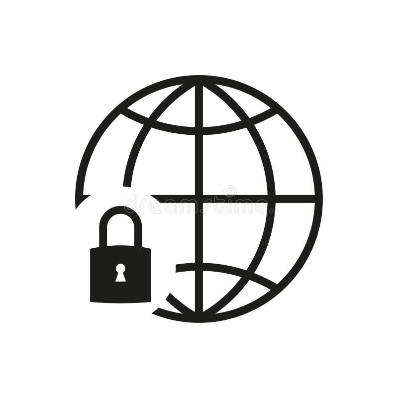 Lockdown Icon. Earth and Lock Icon. Vector Illustration. EPS 10 Stock ...
