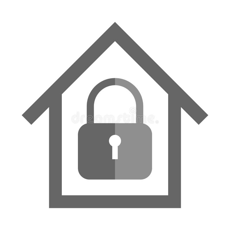 Lockdown Icon Home Icon with Lock Symbol Quarantine Stay Home Sign ...