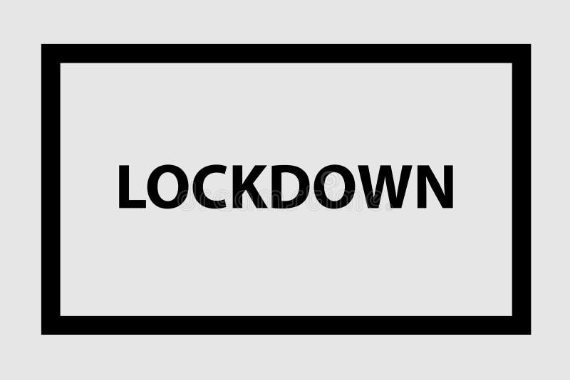 Lockdown Letters in Simple Font with Frame. Stock Vector - Illustration ...