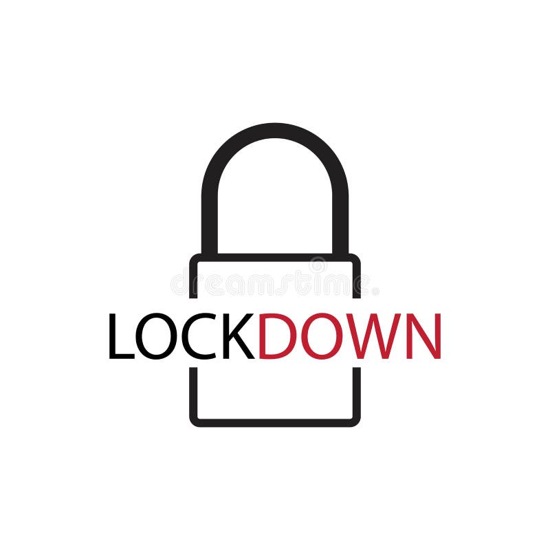 Lockdown Logo Design Vector. Icon Lockdown Stock Vector - Illustration ...