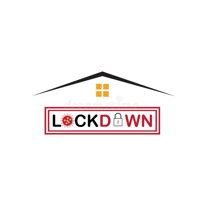 Lockdown Logo Design Vector. Icon Lockdown Stock Vector - Illustration ...