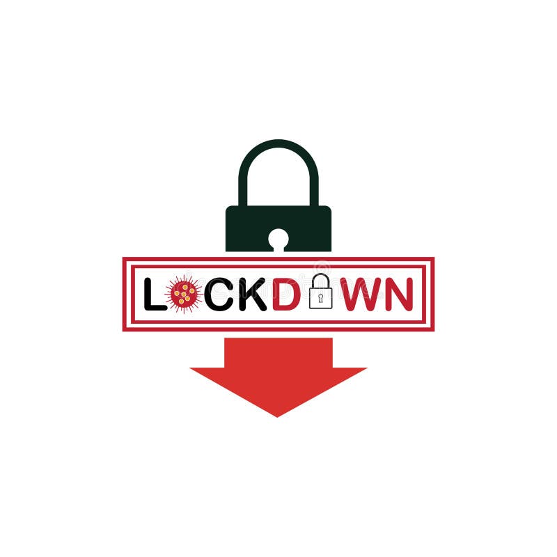 Lockdown Logo Design Vector. Icon Lockdown Stock Vector - Illustration ...