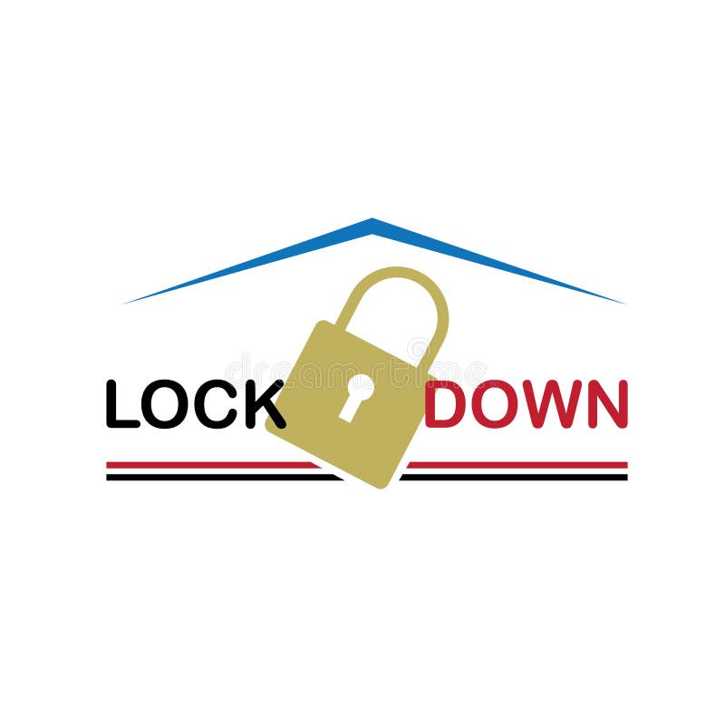 Lockdown Logo Design Vector. Icon Lockdown Stock Vector - Illustration ...