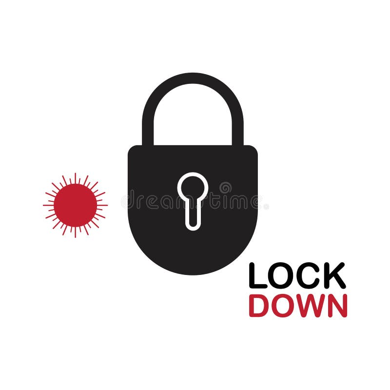 Lockdown Logo Design Vector. Icon Lockdown Stock Vector - Illustration ...