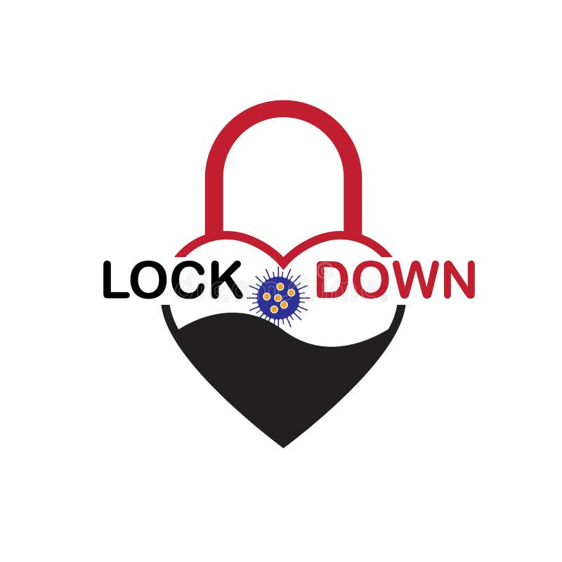 Lockdown Logo Design Vector. Icon Lockdown Stock Vector - Illustration ...
