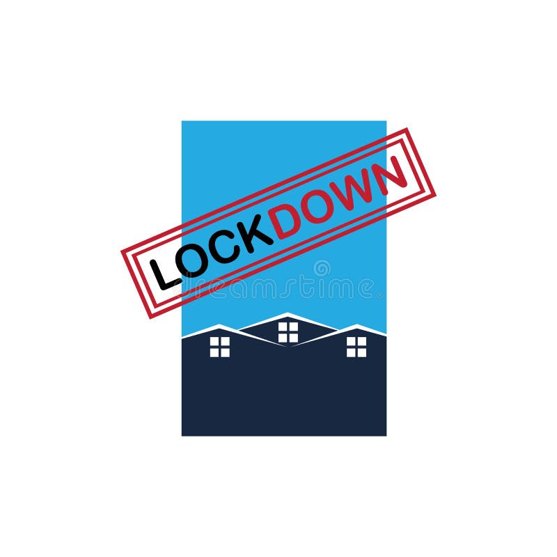 Lockdown Logo Design Vector. Icon Lockdown Stock Illustration ...
