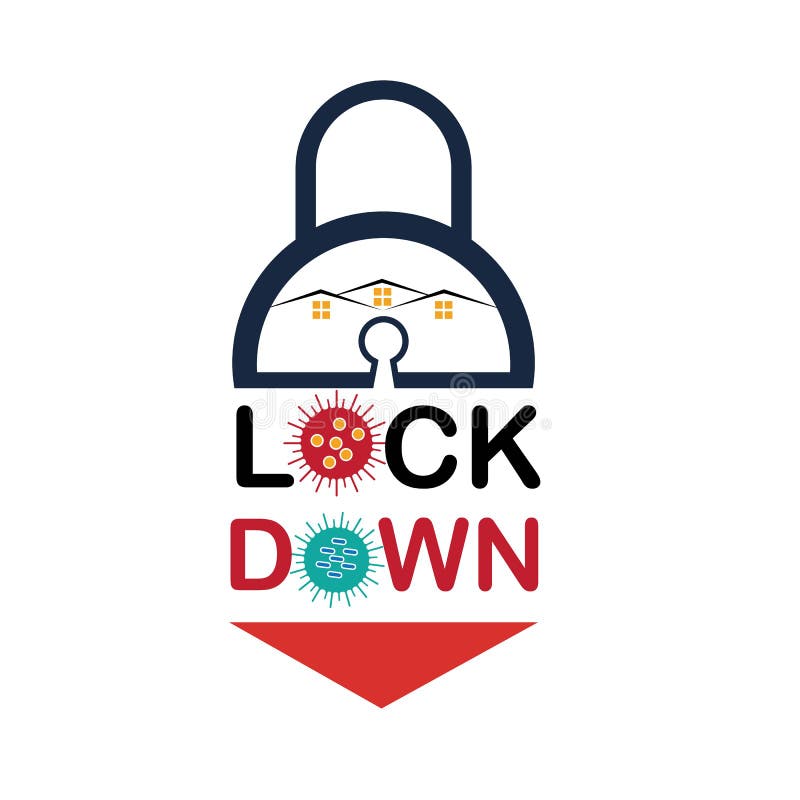 Lockdown Logo Design Vector. Icon Lockdown Stock Vector - Illustration ...