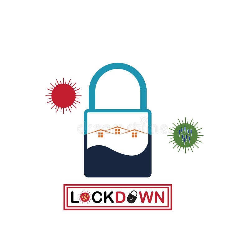 Lockdown Logo Design Vector. Icon Lockdown Stock Illustration ...