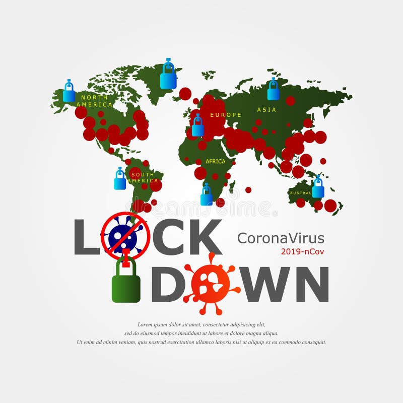 Lockdown, No Infection and Stop Coronavirus Concepts Design Stock ...
