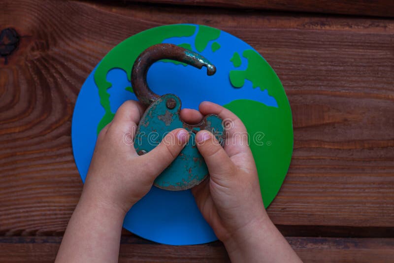 Lockdown is Over Sign, Open Iron Lock on Wooden Background. Opening ...