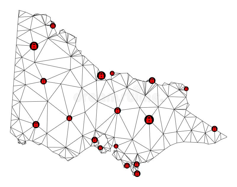 Lockdown Polygonal 2D Mesh Vector Map of Australian Victoria Stock ...