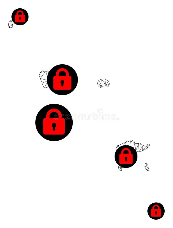 Lockdown Polygonal 2D Mesh Vector Map of Marquesas Islands Stock Vector ...