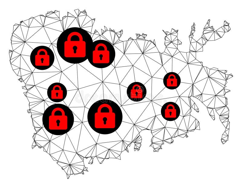 Lockdown Polygonal 2D Mesh Vector Map of Nuku Hiva Island Stock Vector ...