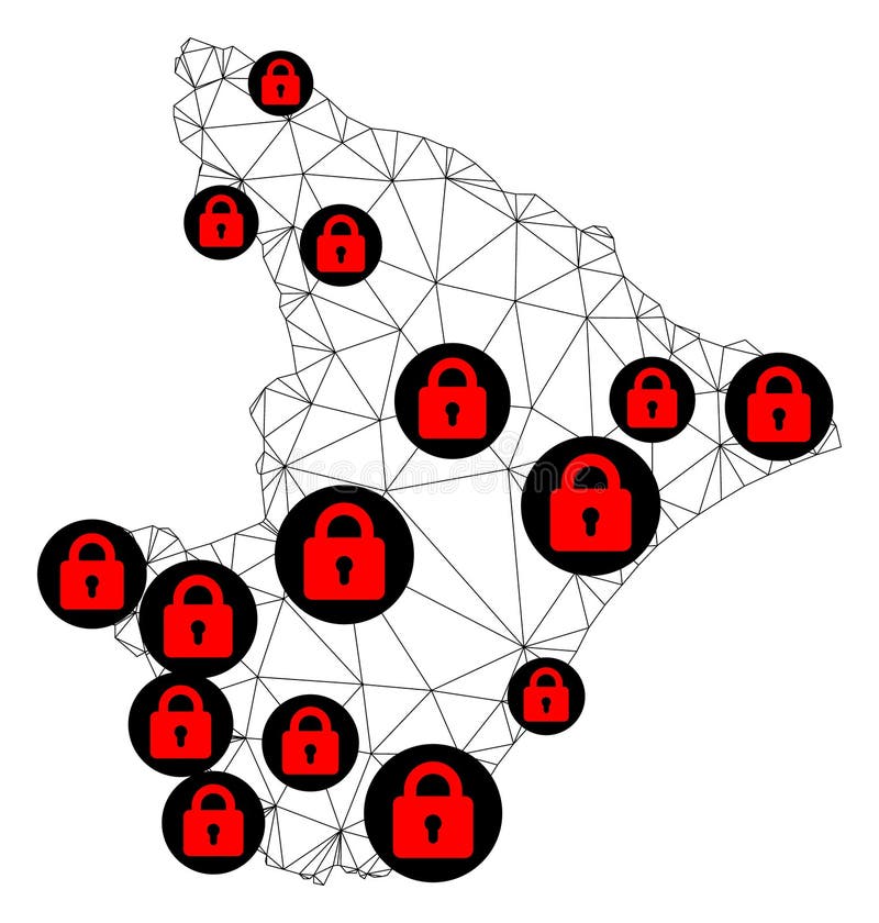 Lockdown Polygonal 2D Mesh Vector Map of Sergipe State Stock Vector ...