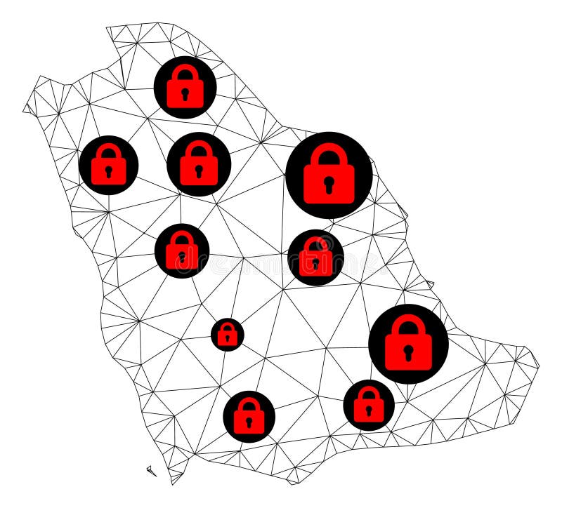 Network Map of Saudi Arabia. Stock Vector - Illustration of arabian ...