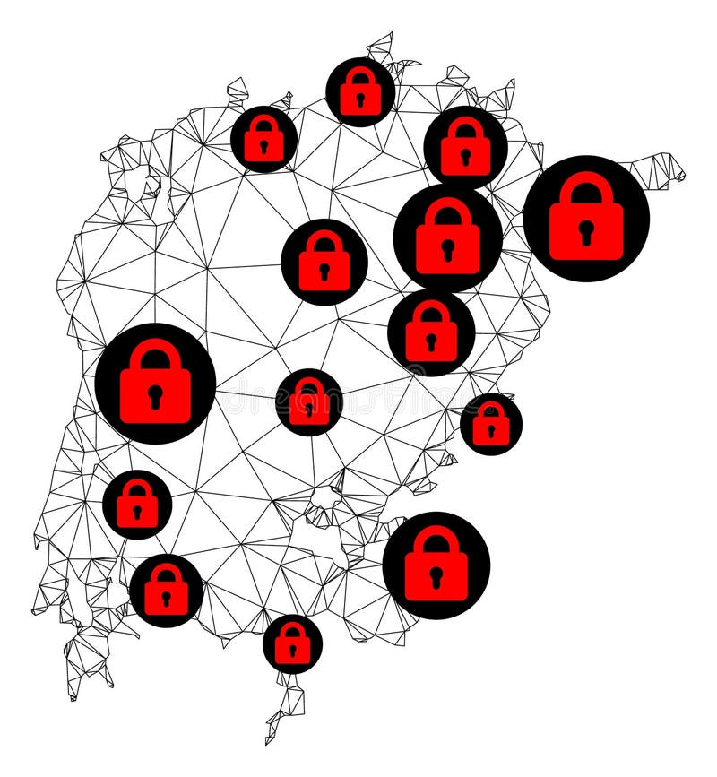 Lockdown Polygonal Wire Frame Mesh Vector Map of Victoria Lake Stock ...
