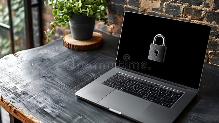 Lockdown Privacy: Minimalist Secure Laptop. Concept Privacy, Security ...
