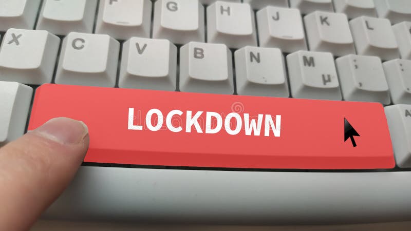 Lockdown on Red Button of a Keyboard Stock Image - Image of exclamation ...