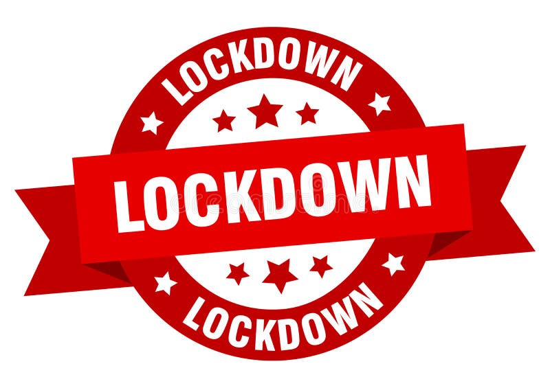 Lockdown Round Ribbon Isolated Label. Lockdown Sign Stock Vector ...
