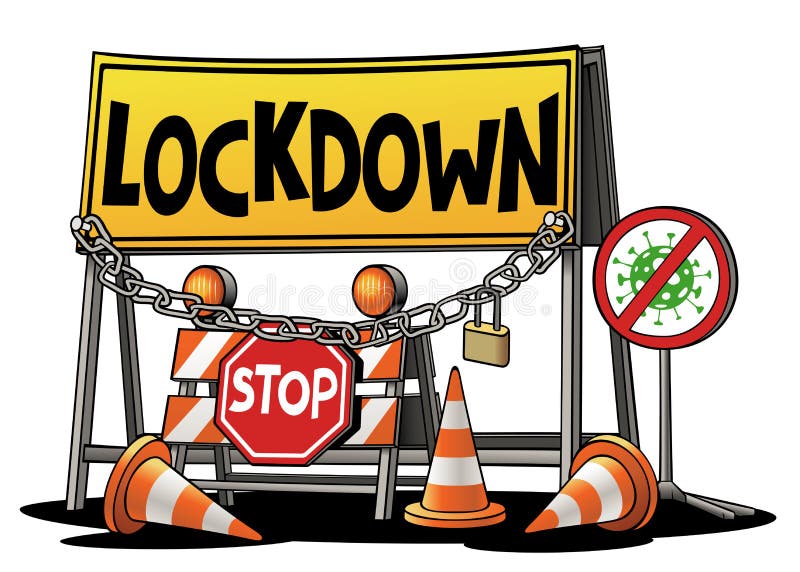 Lockdown Sign Against Virus Outbreak Stock Vector - Illustration of ...