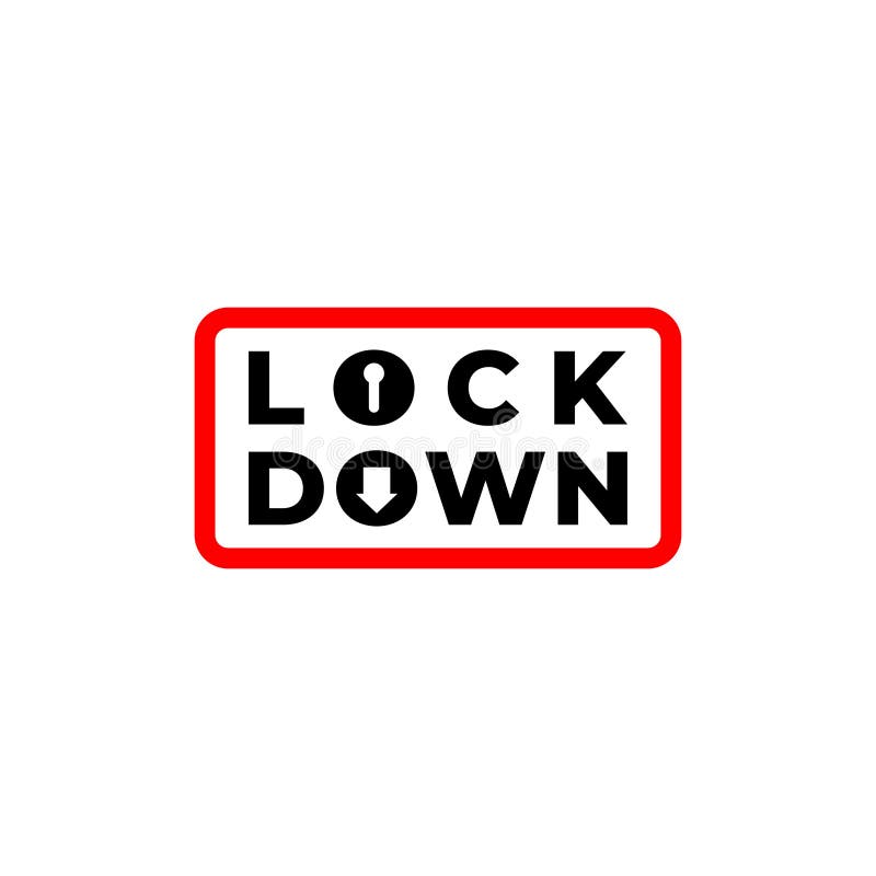 Lockdown Sign Illustration Isolated on White Background. Red Rounded ...