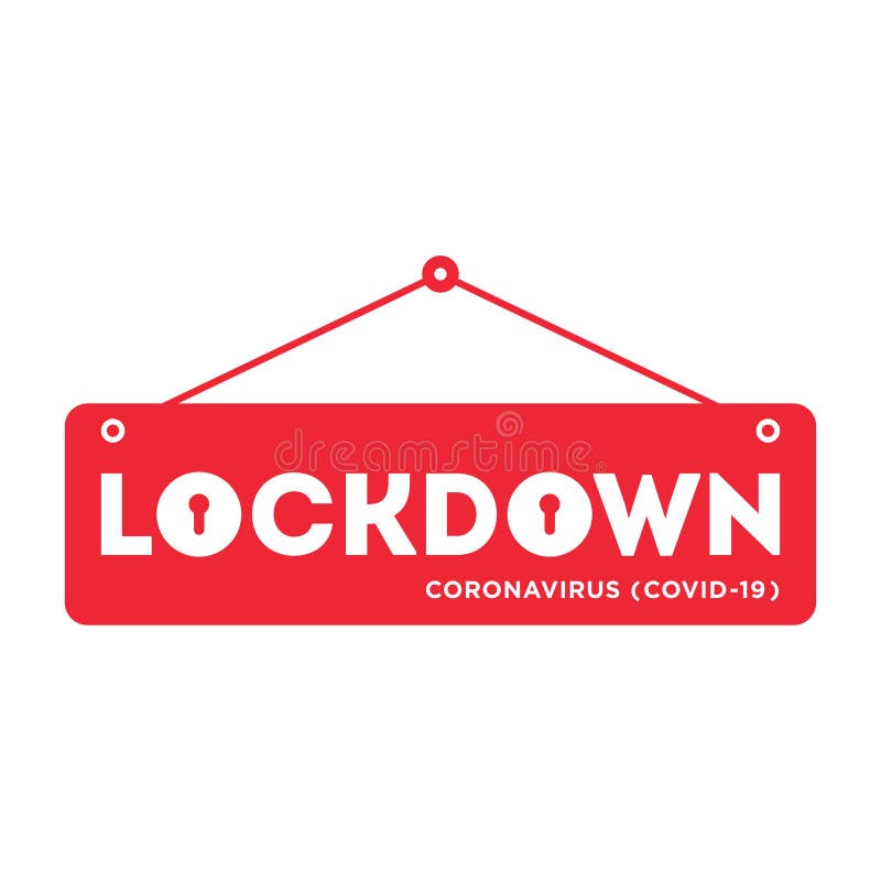 Lockdown Sign Illustration Isolated On White Background. Red Padlock ...