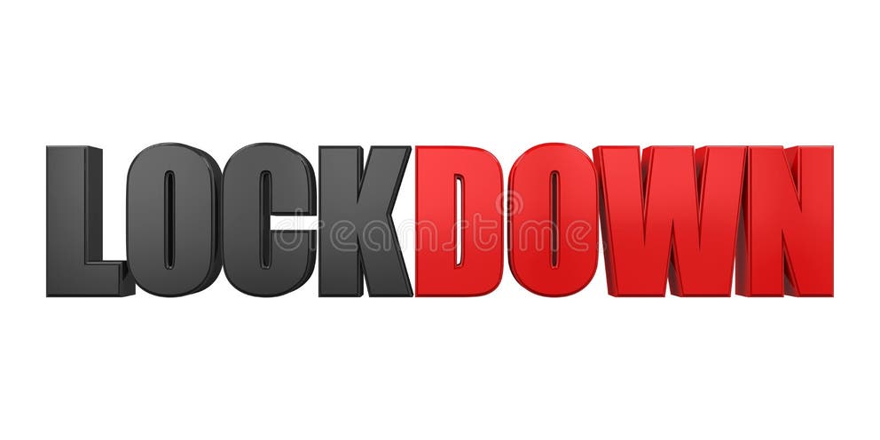 Lockdown Text Illustration stock illustration. Illustration of ...