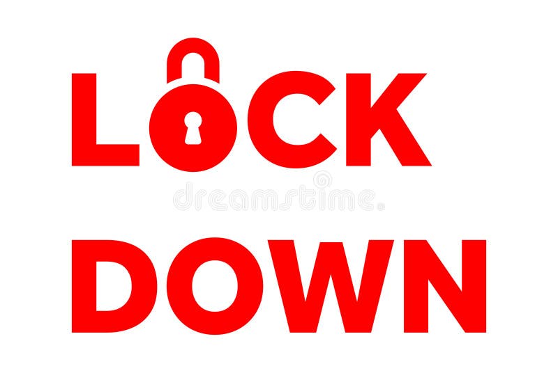 Lockdown Text with Padlock Icon Vector Illustration Stock Illustration ...