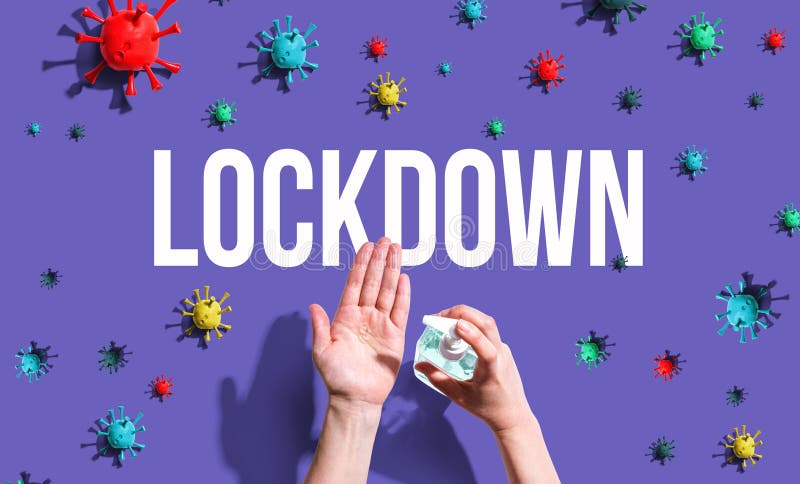 Lockdown Theme with Hand Sanitizer Stock Image - Image of sick ...