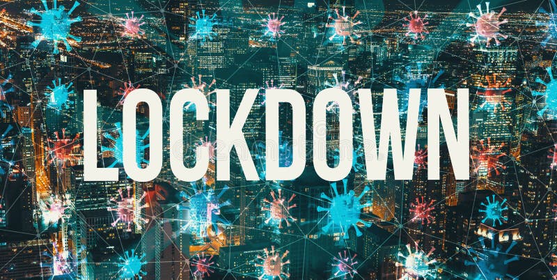 Lockdown Theme with Night Cityscape Stock Image - Image of viral, city ...
