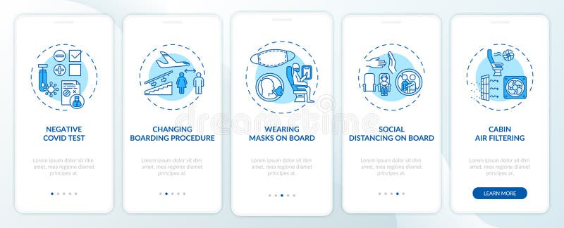 Lockdown Travel Rules Onboarding Mobile App Page Screen with Concepts ...