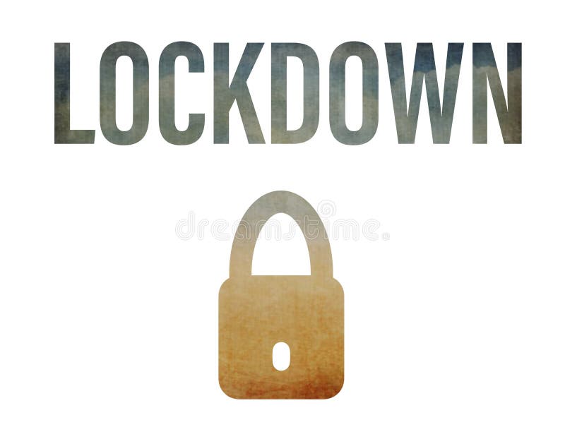 Lockdown Typography Text, White Background, Illustration Image Stock ...