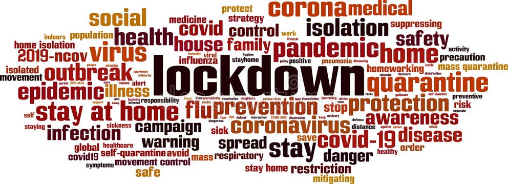 Lockdown word cloud stock vector. Illustration of safety - 194709496