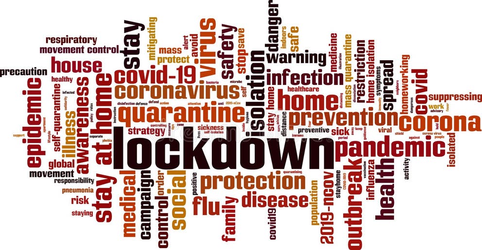 Lockdown word cloud stock vector. Illustration of danger - 195895351