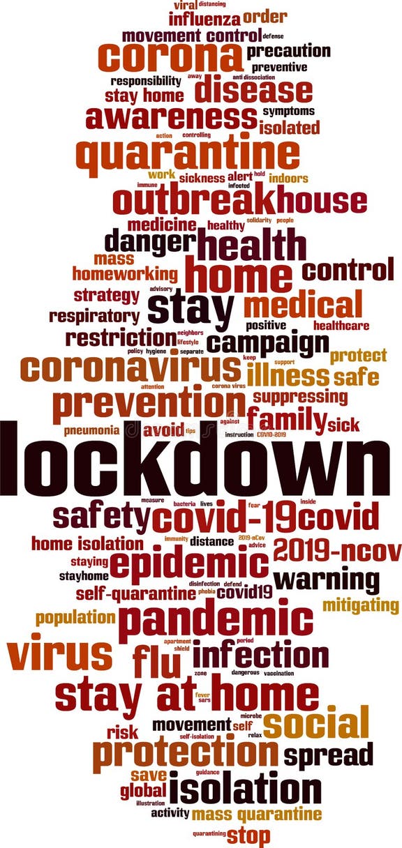 Lockdown word cloud stock vector. Illustration of danger - 259110783