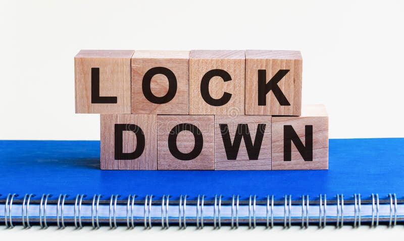 Lockdown, Word Cube with Blue Background. Business Concept Stock Photo ...