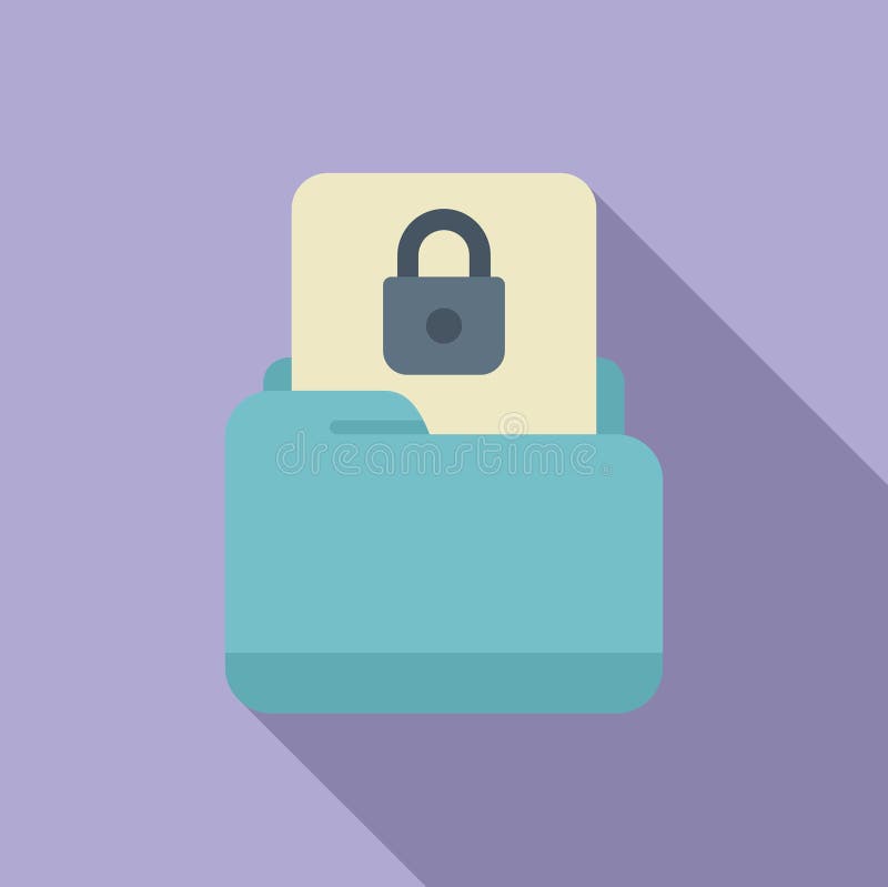 Locked Access Folder Icon Flat Vector. Europe Data Stock Illustration ...