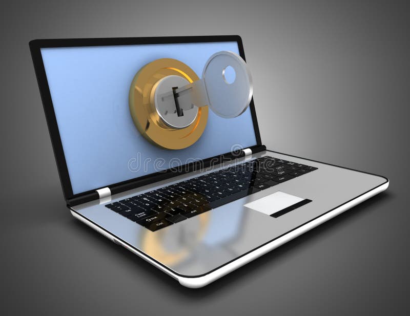 Locked Computer Concept. 3d Rendered Illustration Stock Illustration ...