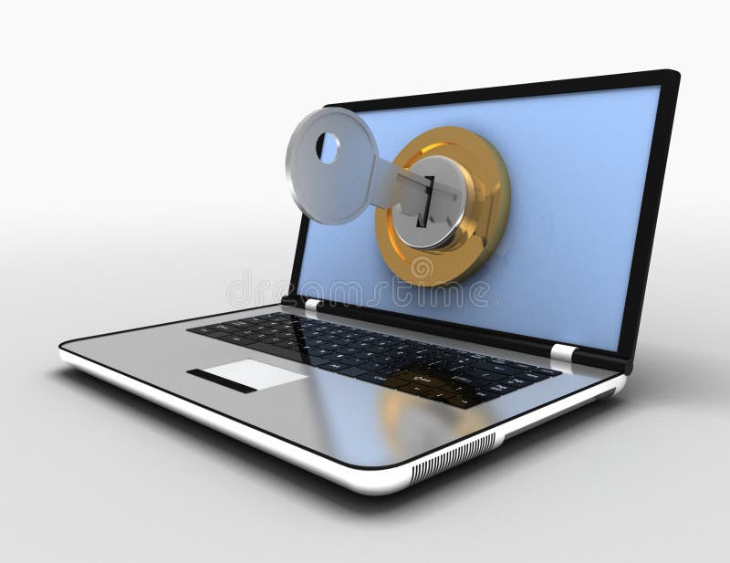 Locked Computer Concept. 3d Rendered Illustration Stock Illustration ...