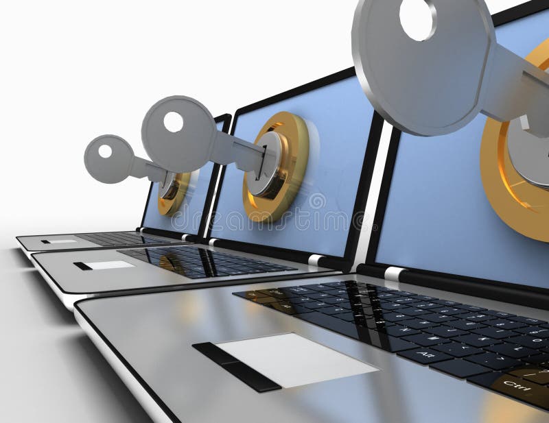 Locked Computer Concept. 3d Rendered Illustration Stock Illustration ...